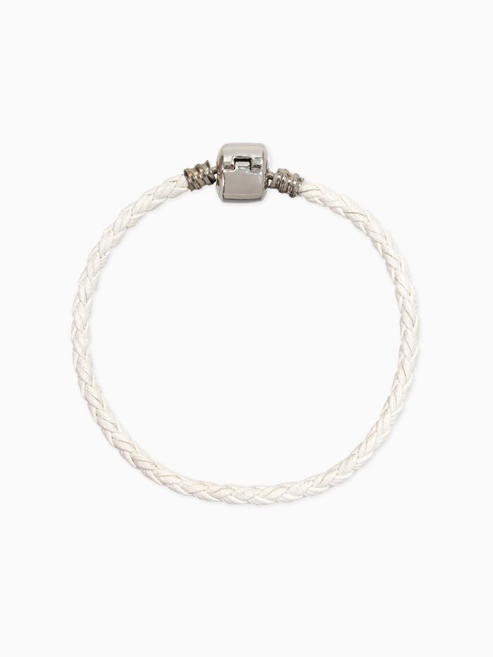 Браслет-основа для шармов «Бусинка», L=18 см, белый в серебре