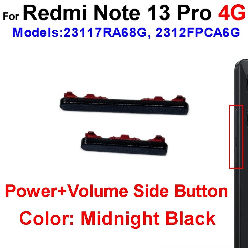 Кнопка боковая Xiaomi Redmi Note 13 Pro 4G Black
