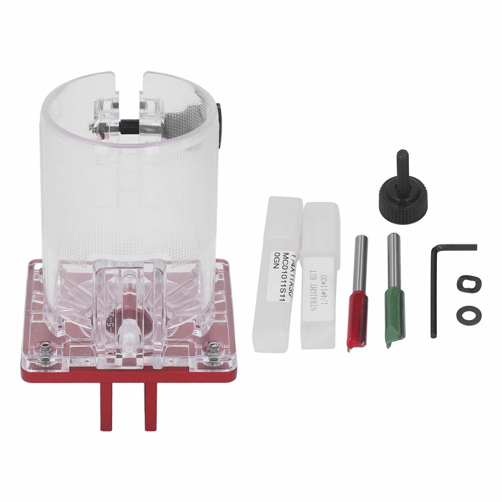 Держатель для ручного фрезера с регулируемым отверстием, подходит для фрезера Dongcheng FF04 6, FF02 6, алюминиевый сплав, пластик, красный, прозрачный