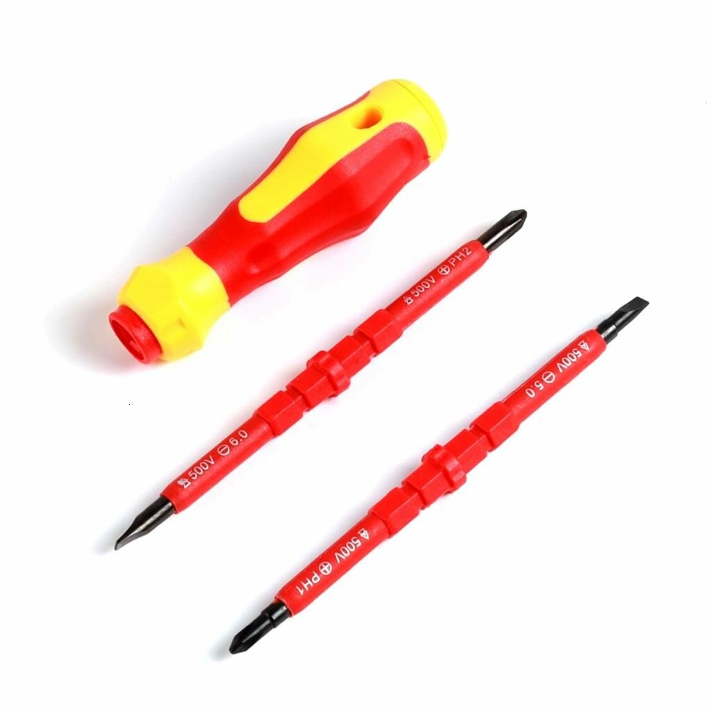 Изолированный набор отверток для электрика с магнитными наконечниками