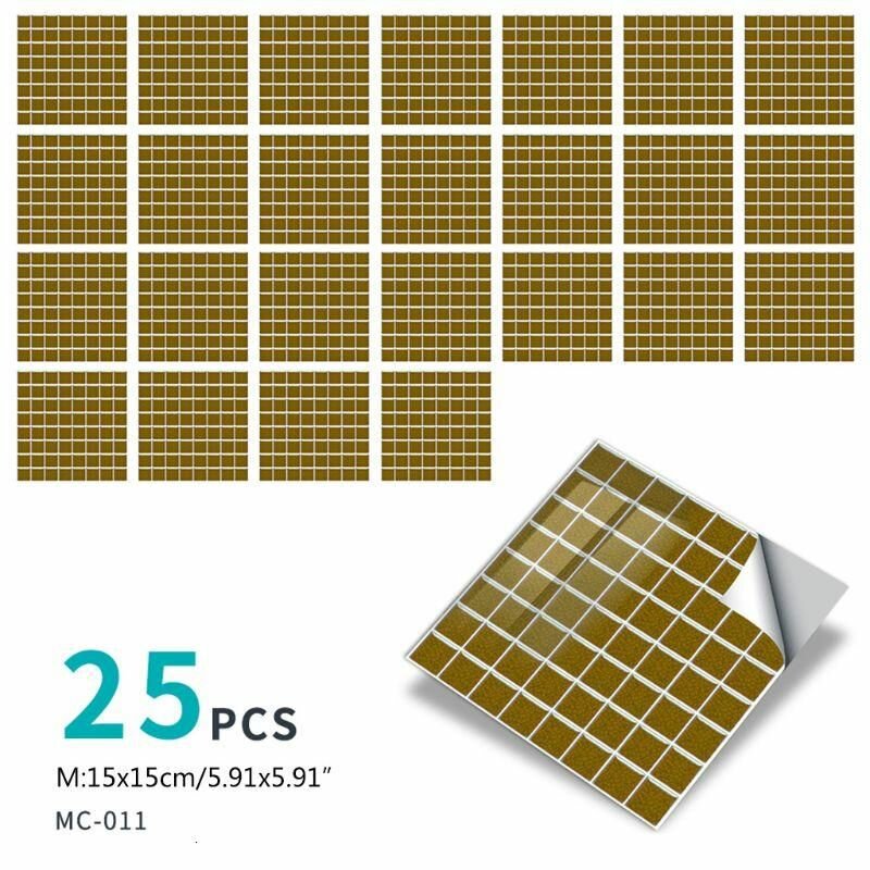 1 комплект из 25 штук, водонепроницаемые обои с мозаикой для кухни и ванной комнаты-большие-MC-11