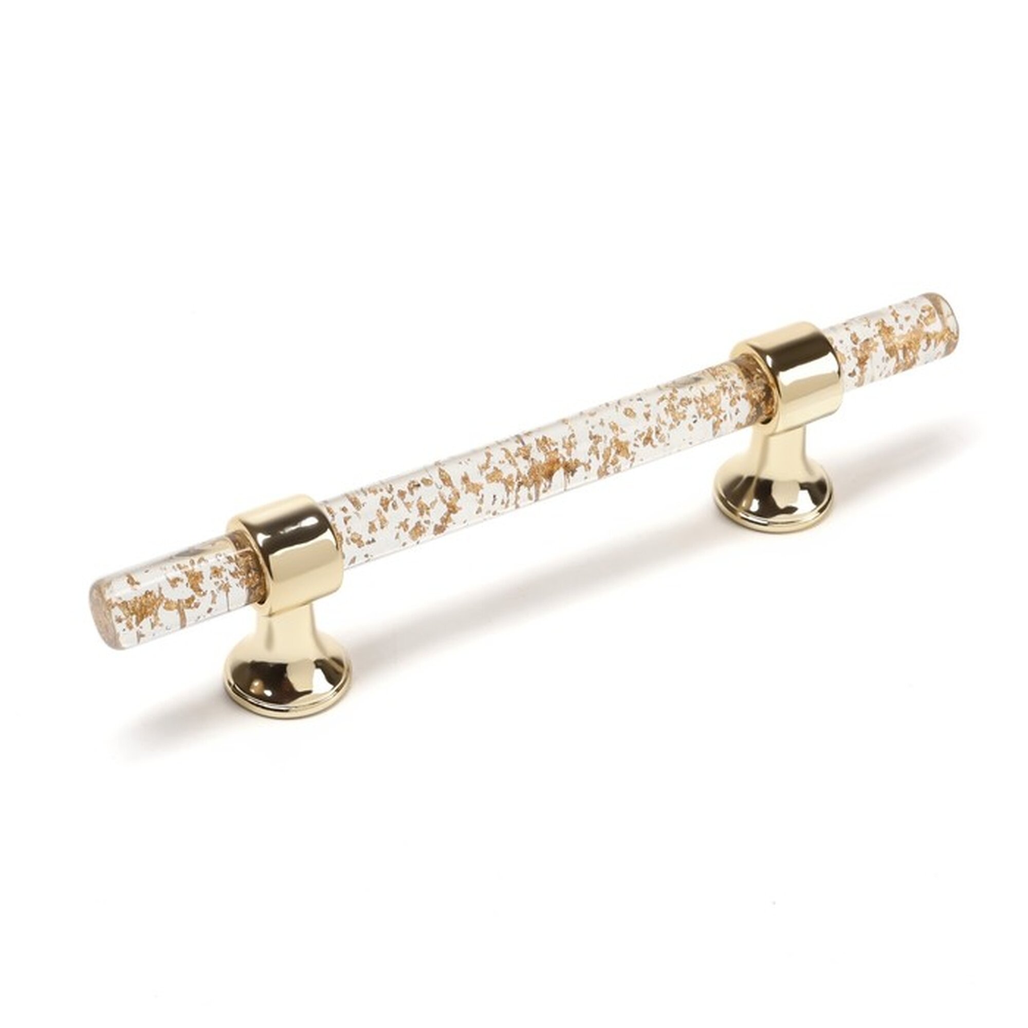 Ручка-скоба CAPPIO PK106, м/о 96 мм, d=12 мм, пластик, цвет прозрачно-золотой/золото