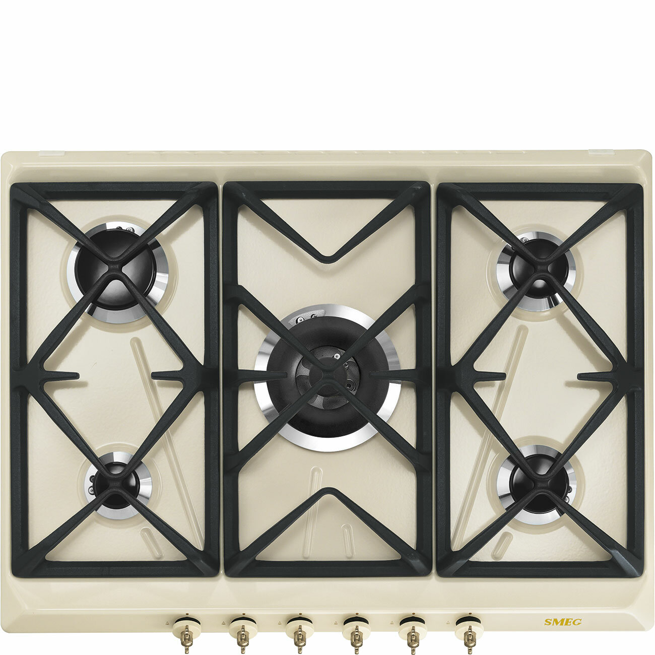 Электрическая варочная панель на пять конфорок с газ контролем и электроподжигом SMEG SRV876POGH