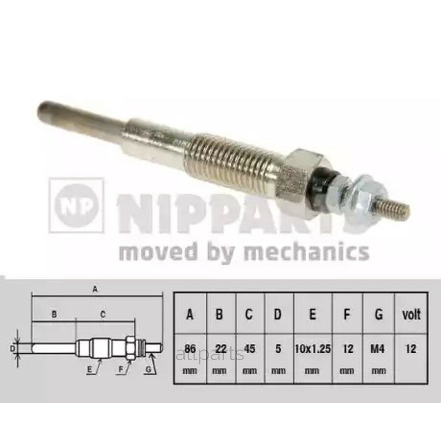 NIPPARTS J5713002 Свеча накала MAZDA/KIA