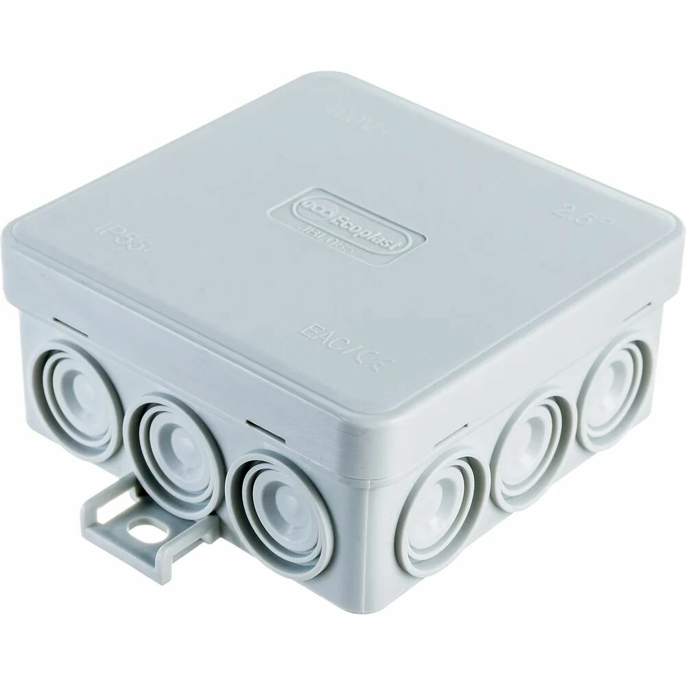 Распределительная коробка Экопласт JBL085 без сальников о/п 85х85х38, 12 выходов IP55 44054
