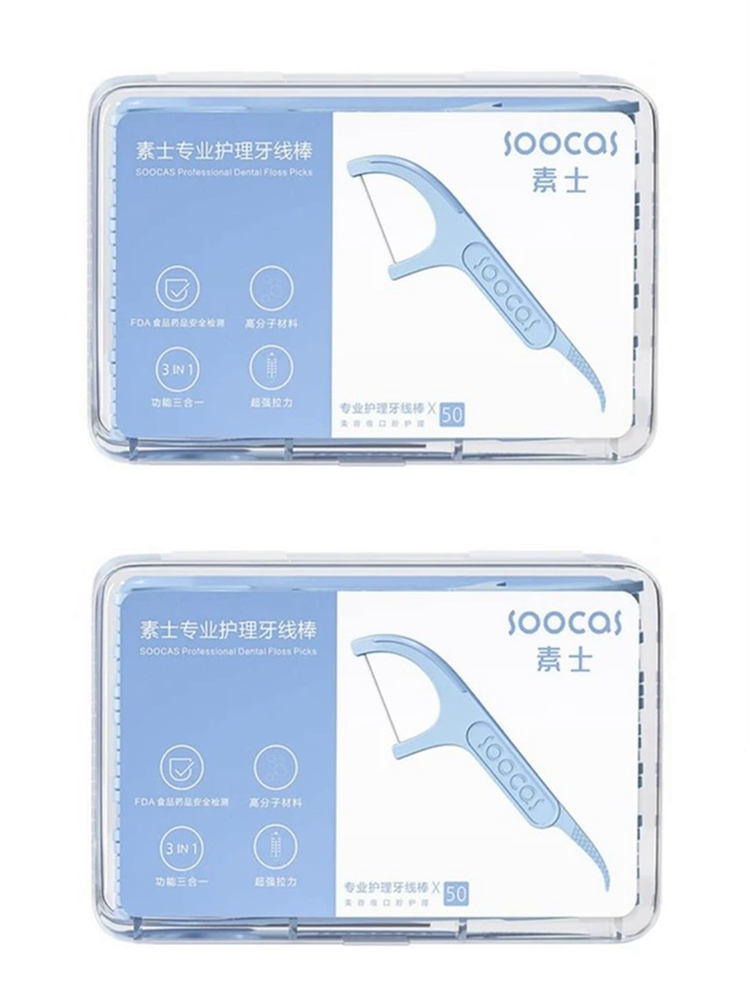 SOOCAS Зубная нить с зубочисткой 3 в 1 Soocas Dental Floss 100 шт
