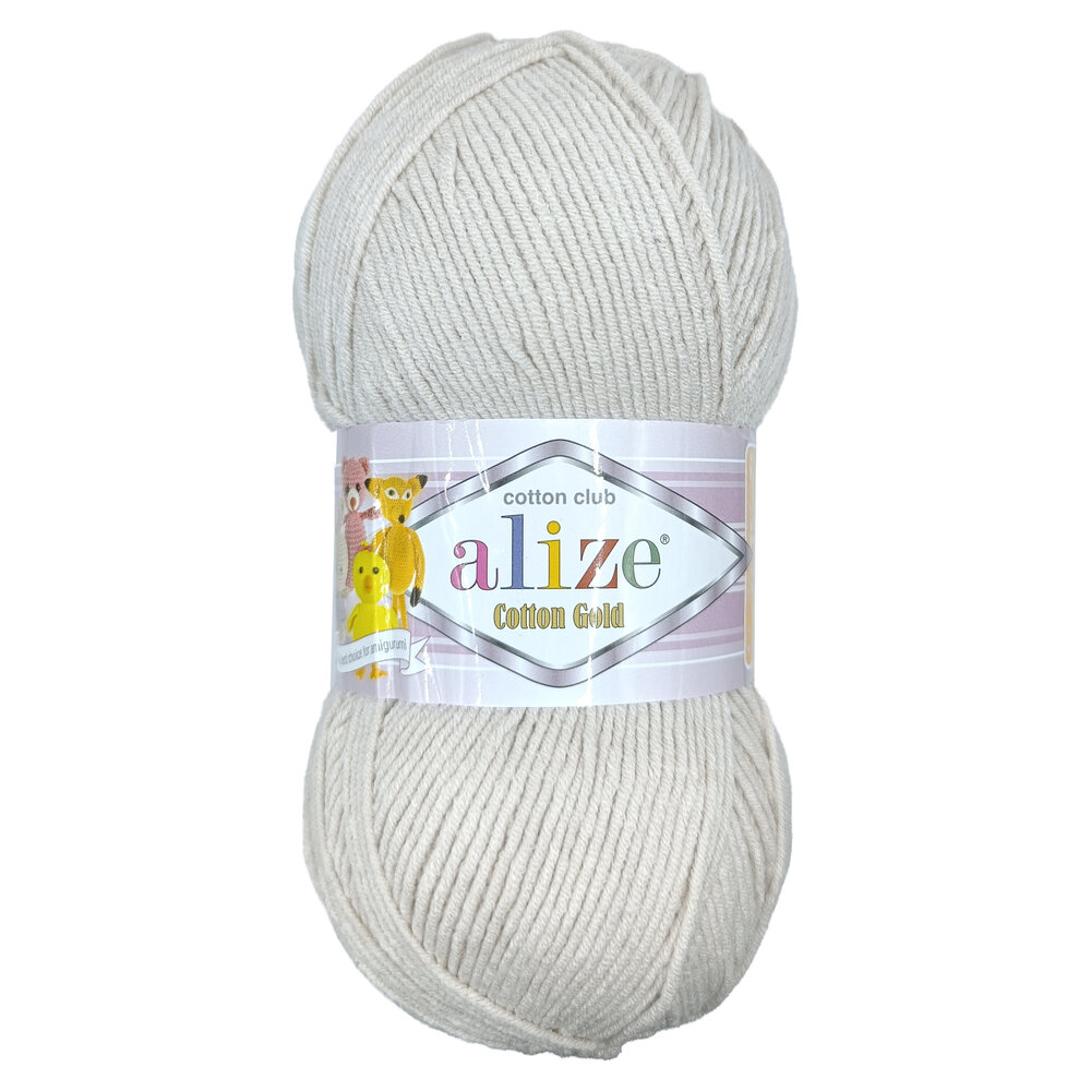 Пряжа для вязания Alize Cotton gold 599 слоновая кость 1 моток 100 гр/330 м 55% хлопок, 45% акрил