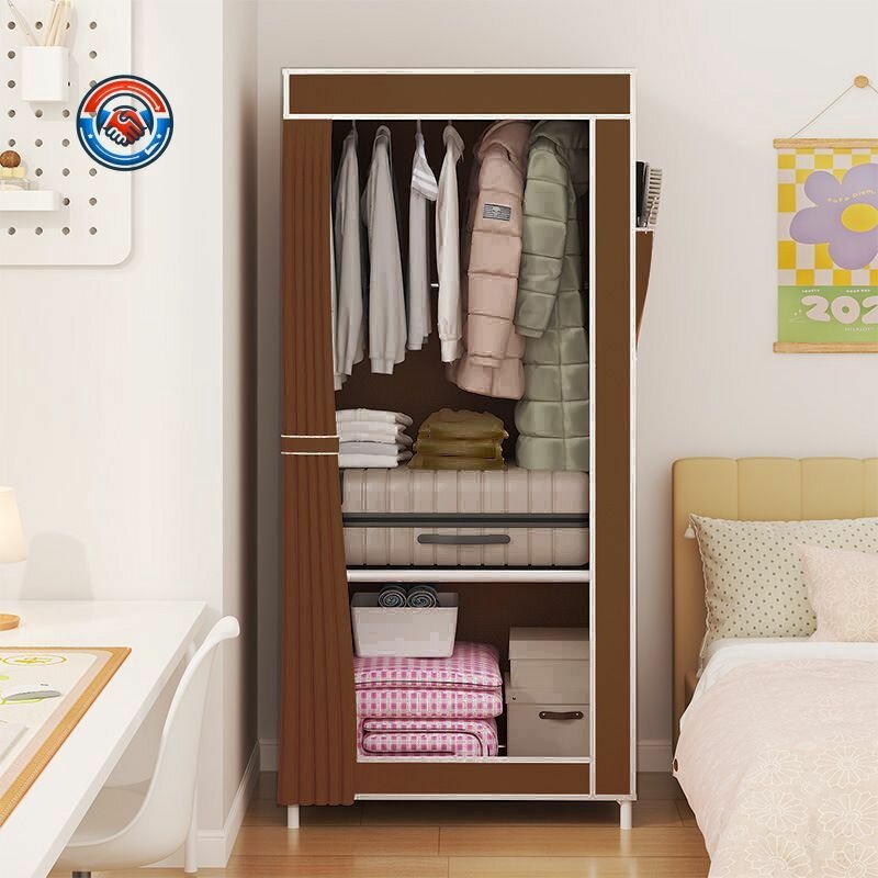 Складной тканевый шкаф-гардероб для арендной квартиры и маленькой спальни, легкий металлический каркас, компактная система хранения одежды и обуви, быстрая сборка без инструментов