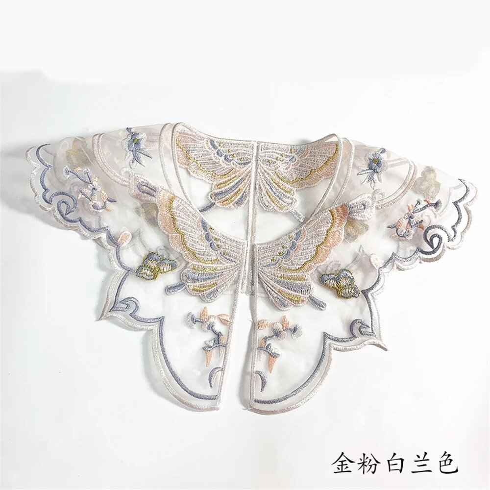 1 шт. милая детская трехмерная вышивка аксессуары ханьфу искусственный воротник для девочки Маленькая шаль в старинном стиле костюм Декор подарок