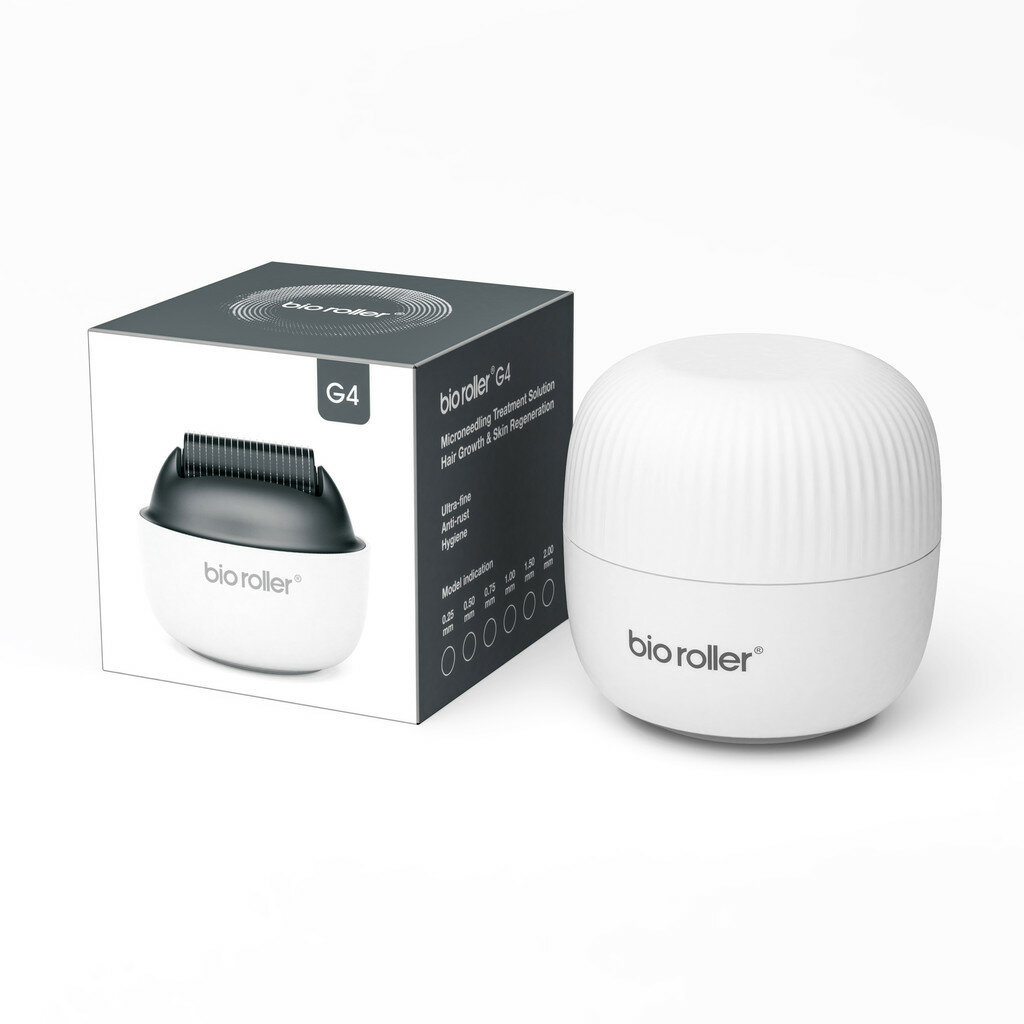 Премиальный био-роллер G4 с 1200 микроиглами из нержавеющей стали для омоложения кожи и стимуляции роста волос, 0.25 мм
