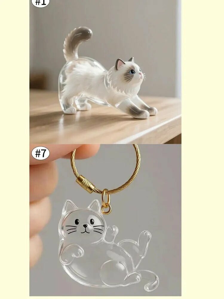 Брелок-капсула для кошачьей шерсти, коллекционный аксессуар для любителей кошек,2 шт