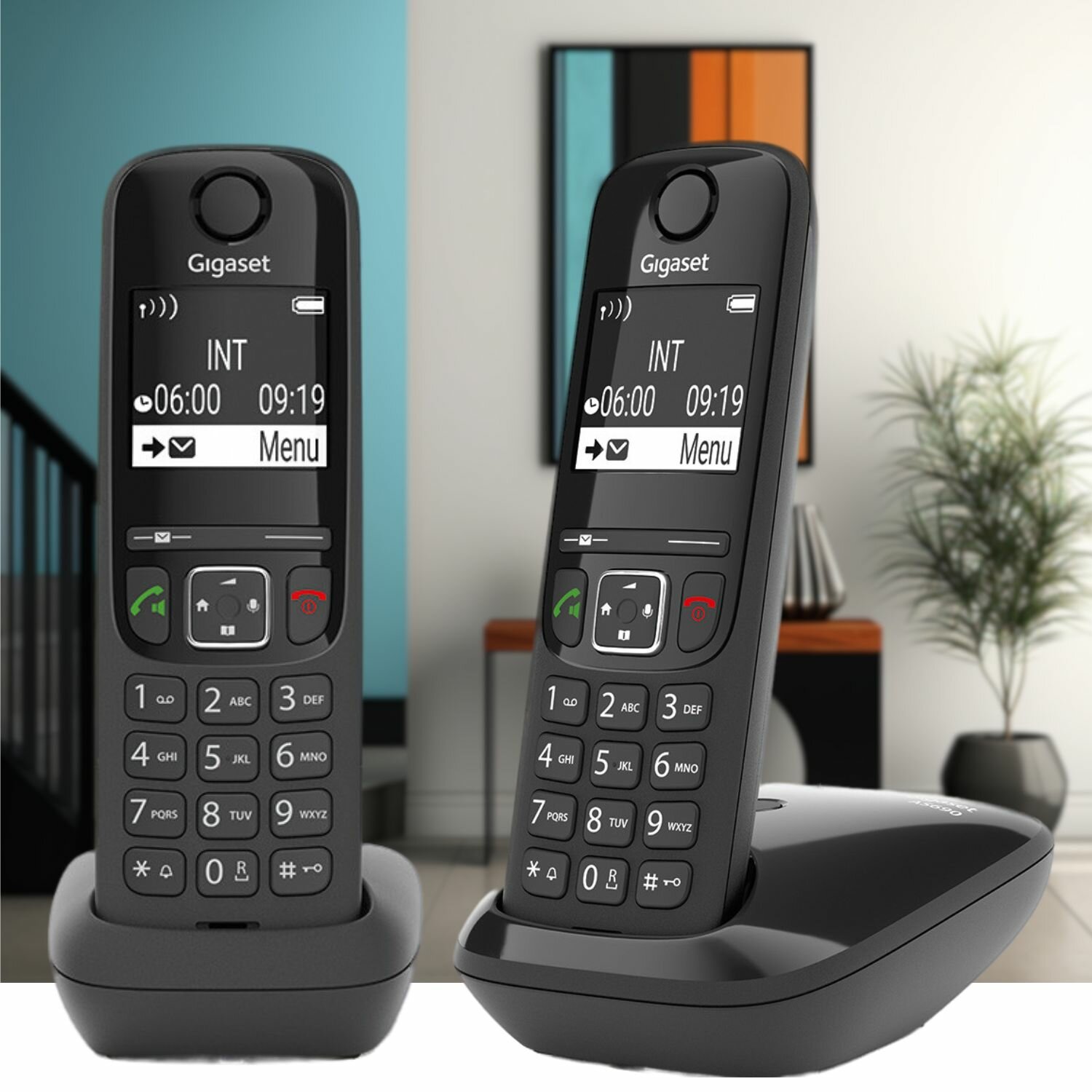 Радиотелефон DECT Gigaset AS690 DUO Black