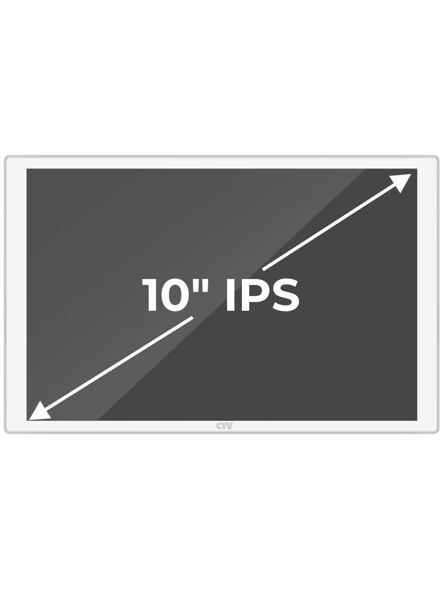 Видеодомофон для квартиры CTV M5121 Q White - Wi-Fi монитор 10" для дома или офиса с функцией видеорегистратора, аналоговый видеомонитор с AI детекцией человека