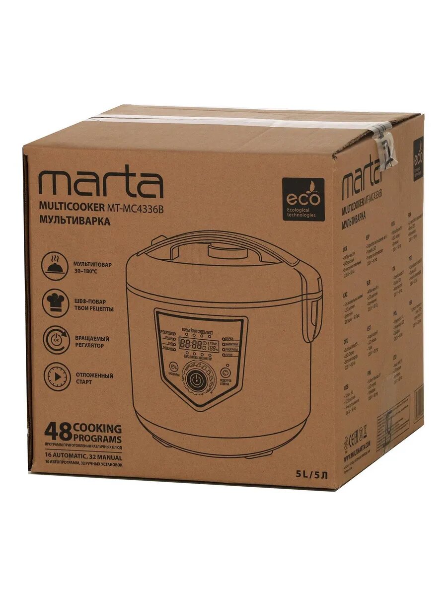 Мультиварка Marta MT-MC4336B черный/ стальной