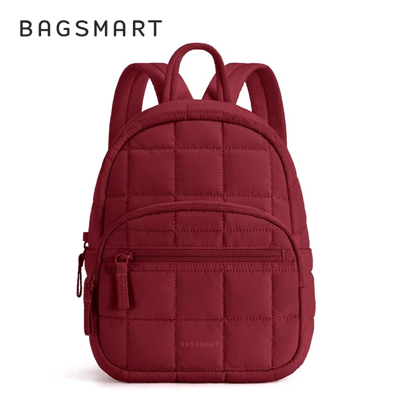 BAGSMART рюкзак женский бордовый, мини сумка для города