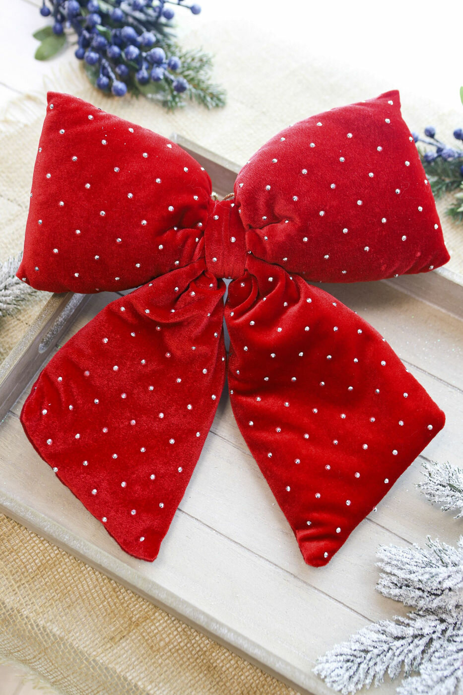 Декоративный бант дивия, текстиль, красный, 34х30 см, Edelman 1180392