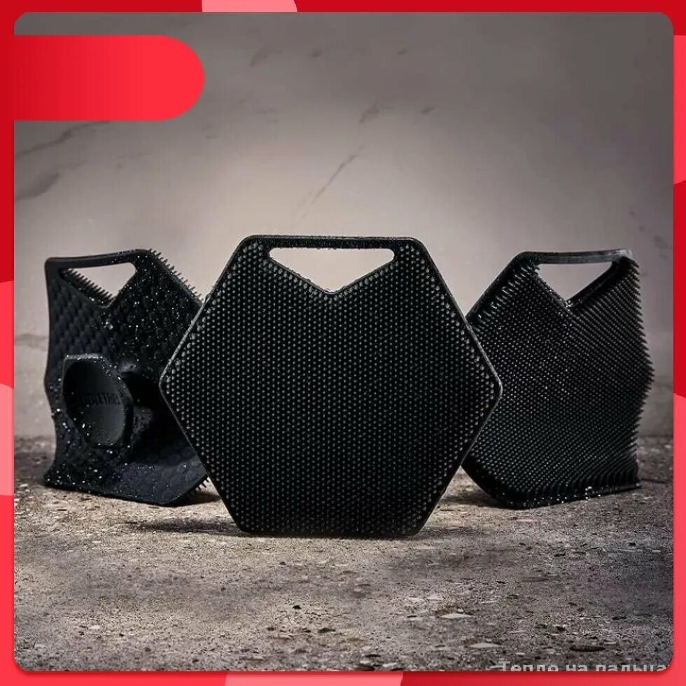 Силиконовая мочалка для душа, бани и сауны. Мягкая губка-пилинг для лица и тела. Антибактериальная массажная щетка черная