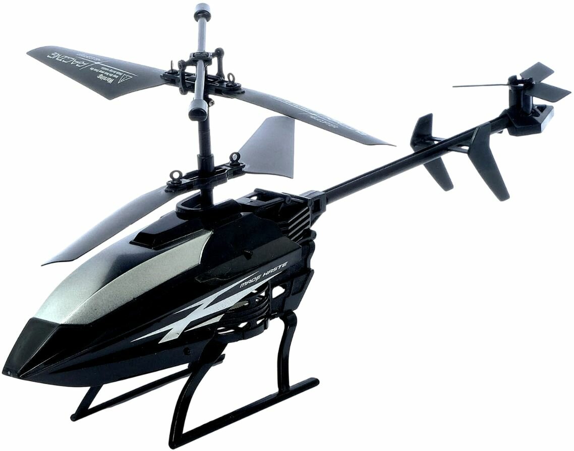 Вертолёт радиоуправляемый "Эксперт" со световыми эффектами, на пульте управления, работает от аккумулятора, 28х12 см, игрушечный воздушный транспорт, масштабная модель для детей, 14+, цвет чёрный