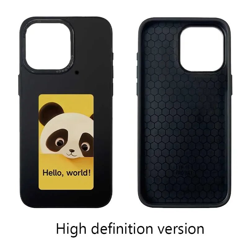 Чехол для телефона с умным экраном E-ink NFC высокой четкости для для айфон 12 про макс, Black.