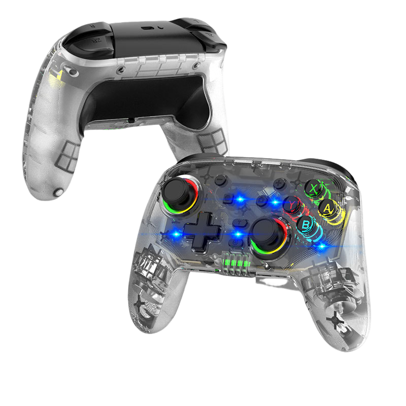 Switch Wireless Game Controller Model S09 для PC/PS3/PS4/Switch/iPad/iPhone/Android: поддержка беспроводного подключения, облачных игр, стриминга на PS5/Xbox, геймпад с обратными кнопками/Turbo/6-осевым управлением/двойными моторами, Bluetooth до 8