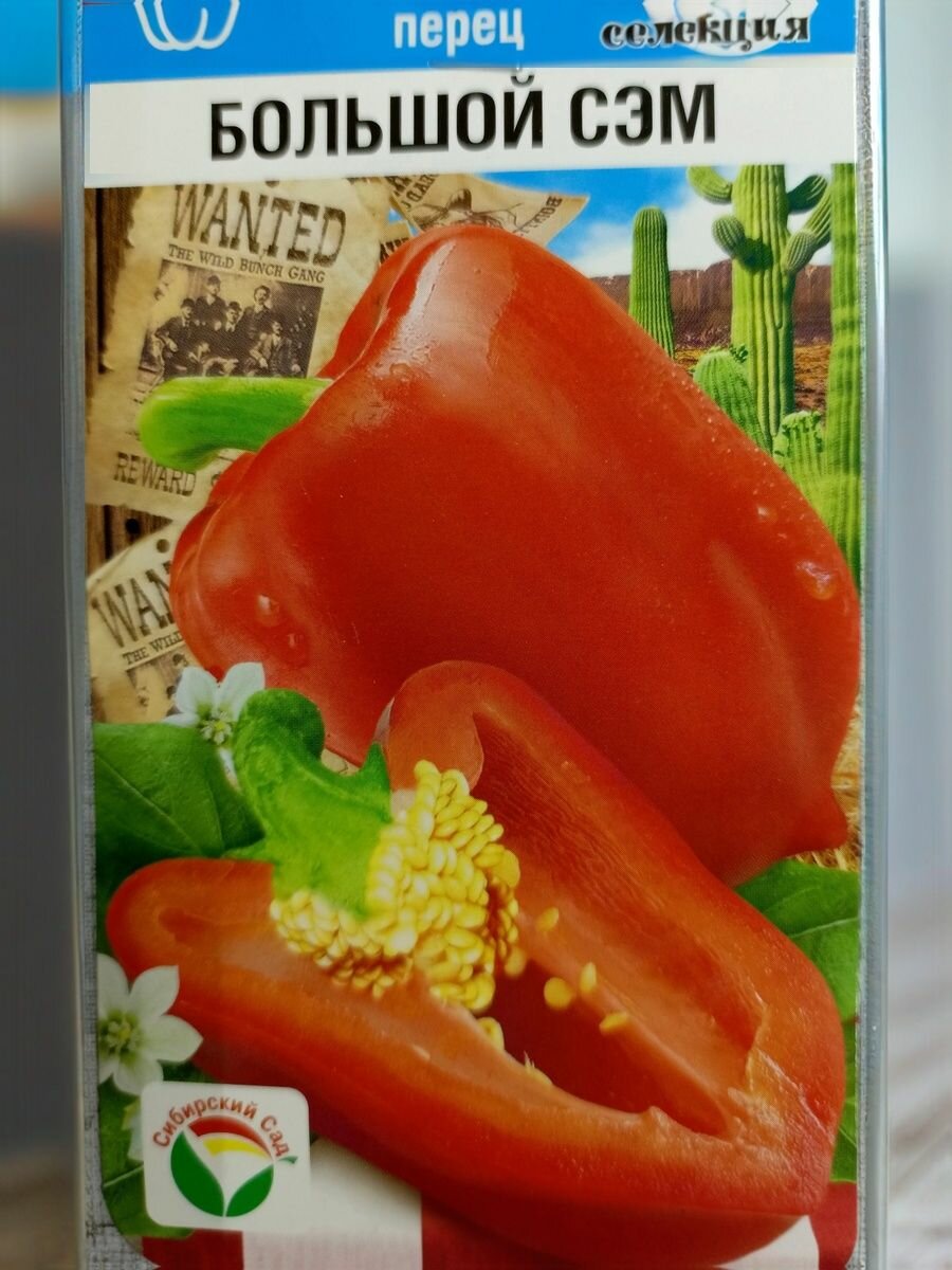 Семена сладкого переца Большой Сэм - среднеспелый, урожайный, крупноплодный чемпион. Сибирский Сад.