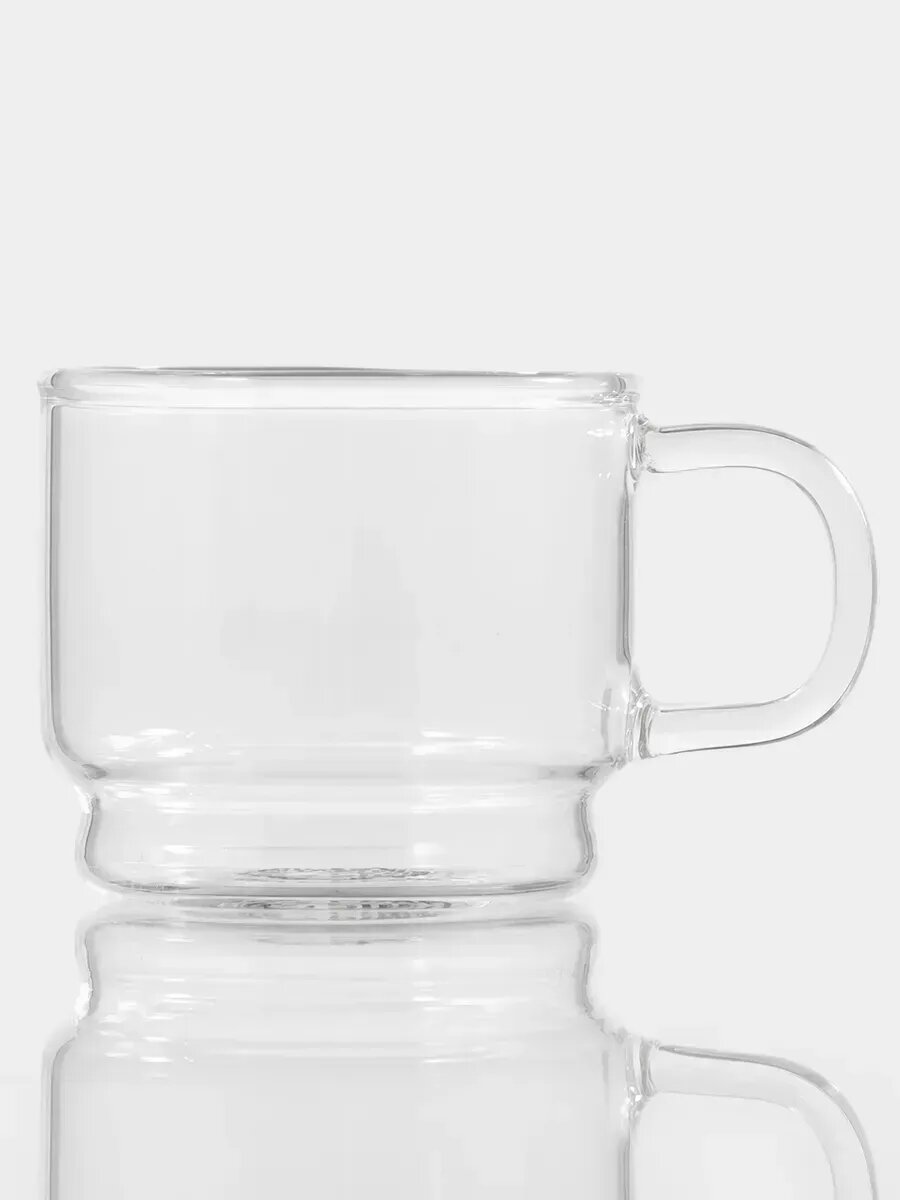 Кружка для чая и кофе 100 мл "Боттом" стеклянная