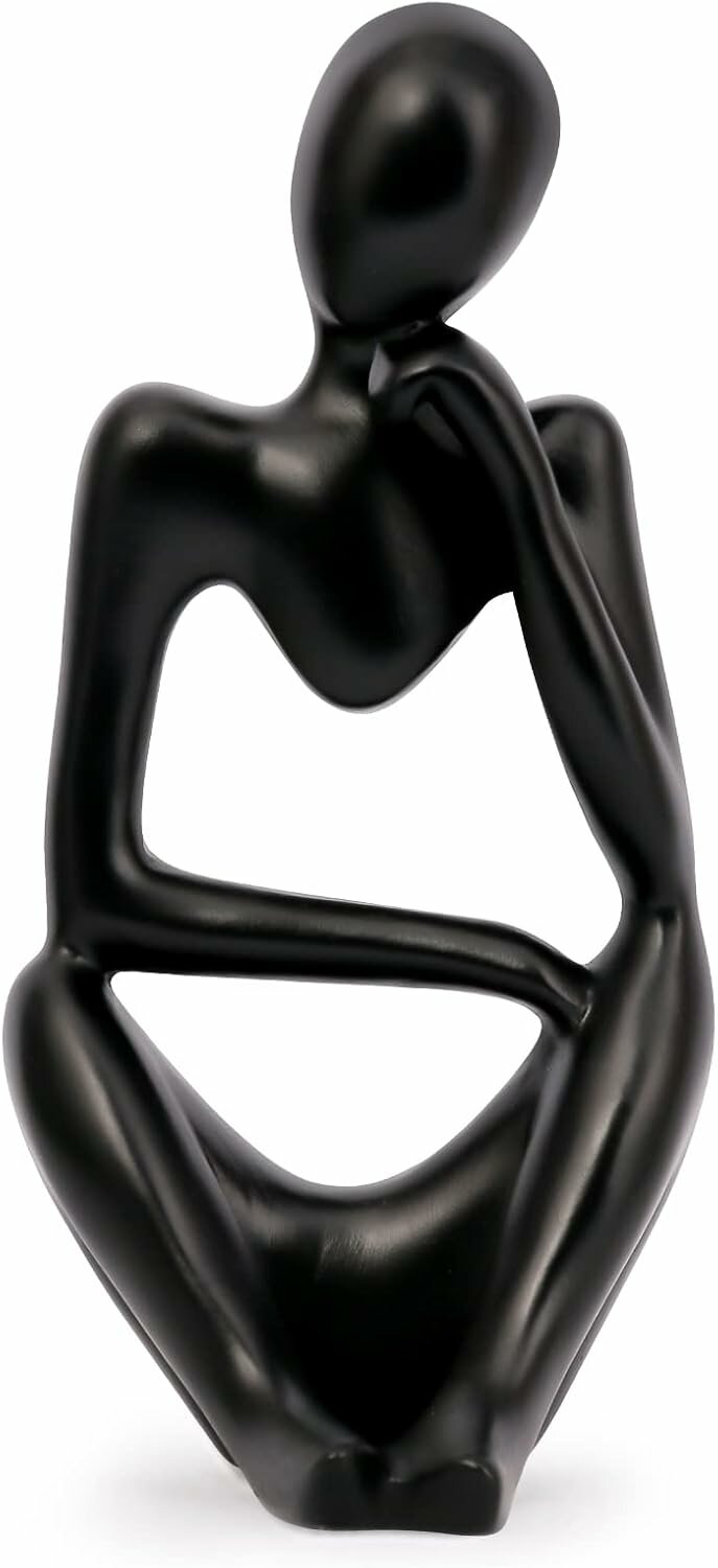 HAQI Абстрактная скульптура "Мыслитель", Современная статуя из смолы | Украшение дома, Украшение рабочего стола, Креативный подарок | Черный