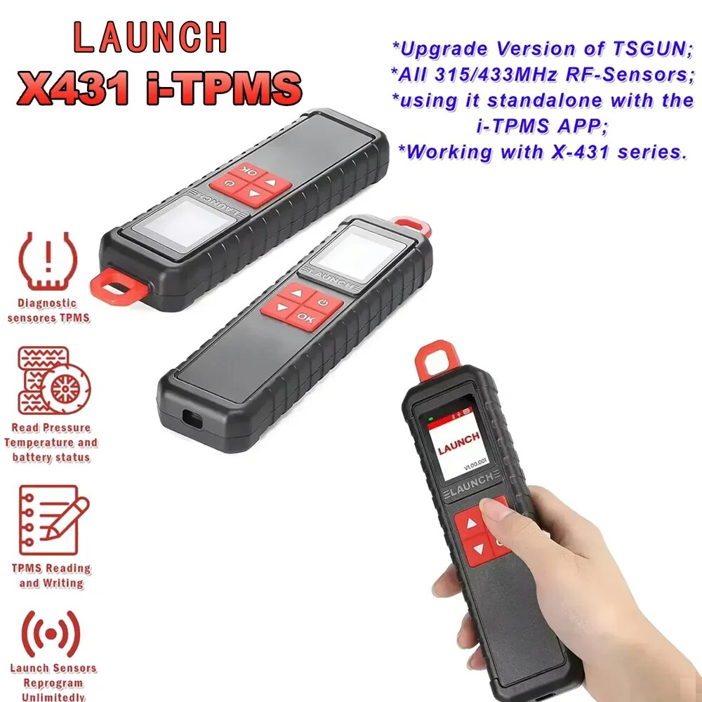 LAUNCH X-431 i-TPMS Инструмент для освобождения детектора давления в шинах TPMS, датчики активации/обучения/программирования работает с сканером X431
