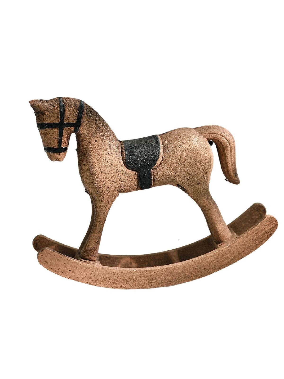 Минималистичная деревянная скульптура Лошади-качалки, Художественное Оформление комнаты Для книжной полки, журнального столика, Украшение в скандинавском стиле, Подарок