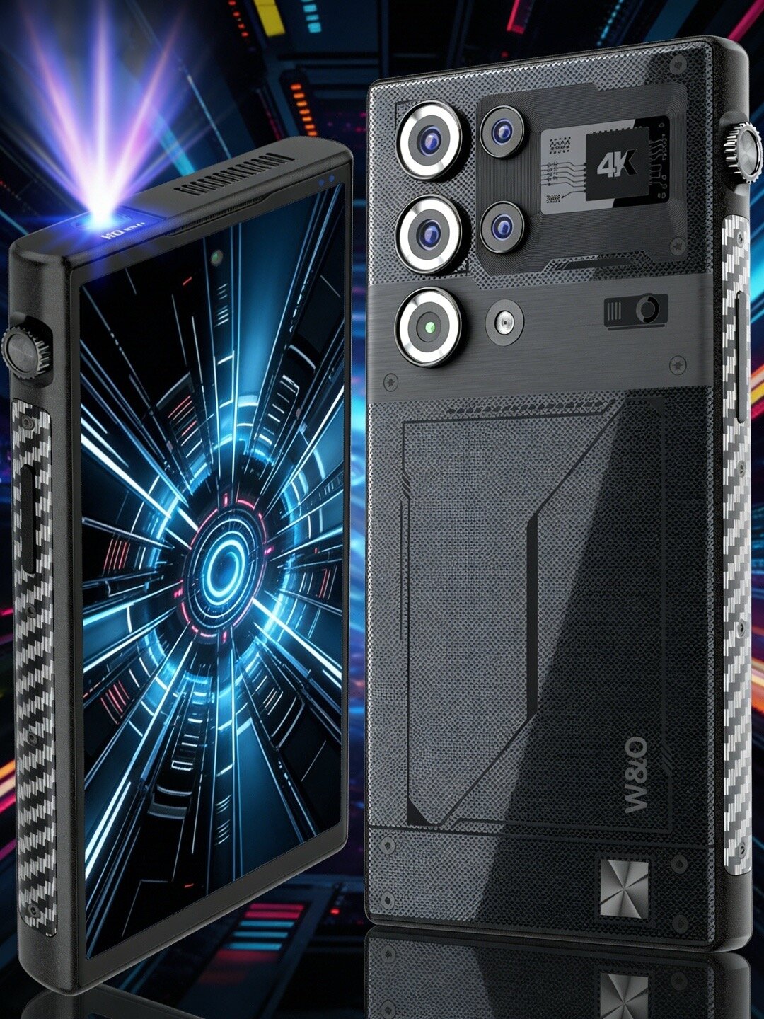 Проекционный телефон , экран 6.75", 2640х1080, 12ГБ/512ГБ 12000 мАч, Android 14