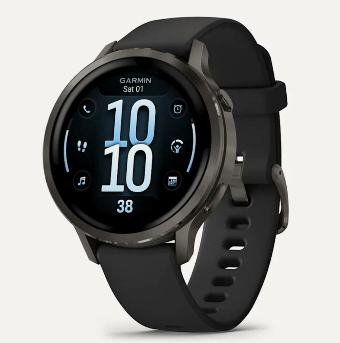 Умные часы Garmin Venu 4 41mm Slate Bezel With Black Silicone Band