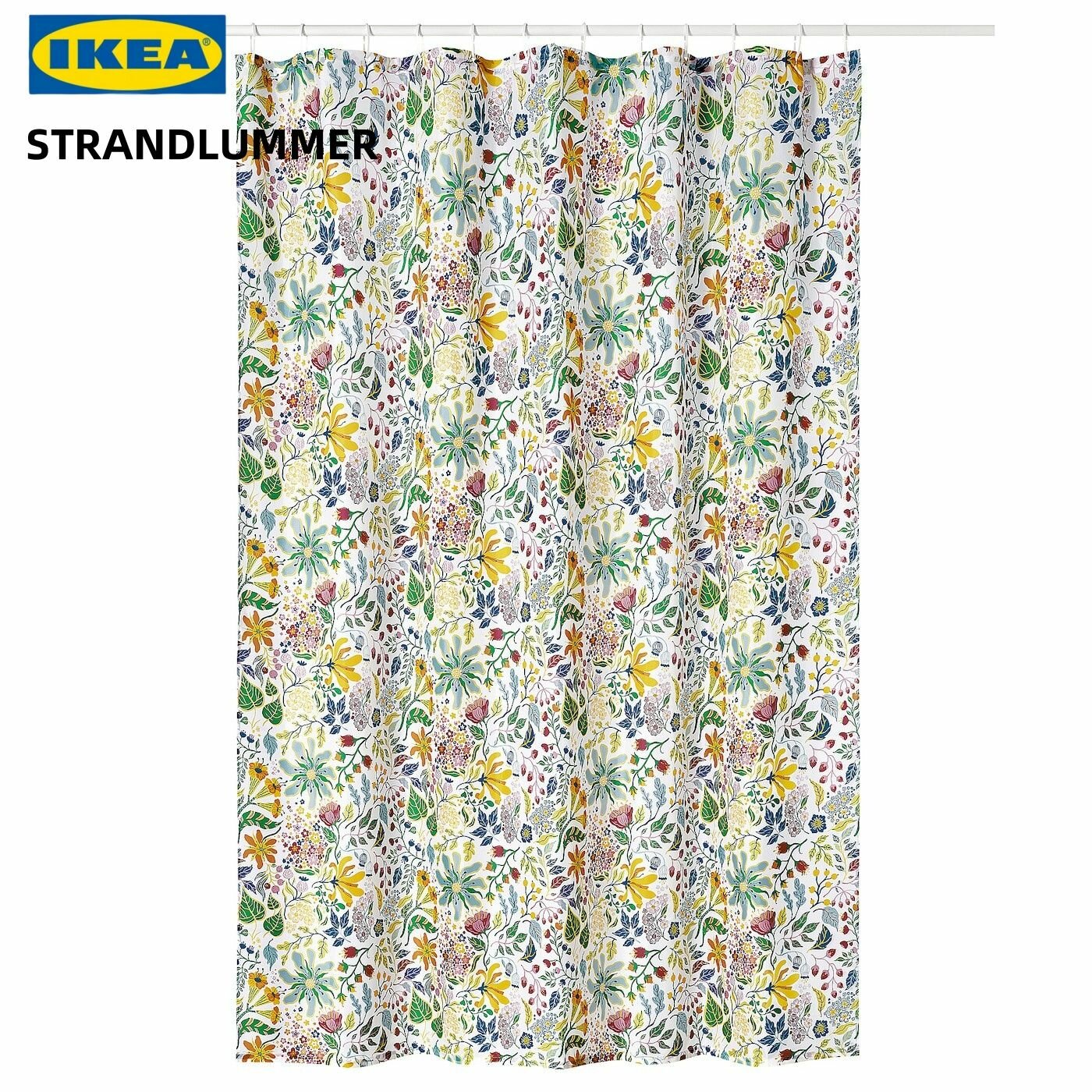 IKEA STRANDLUMMER, занавеска для душа, разноцветная, 180 200 см