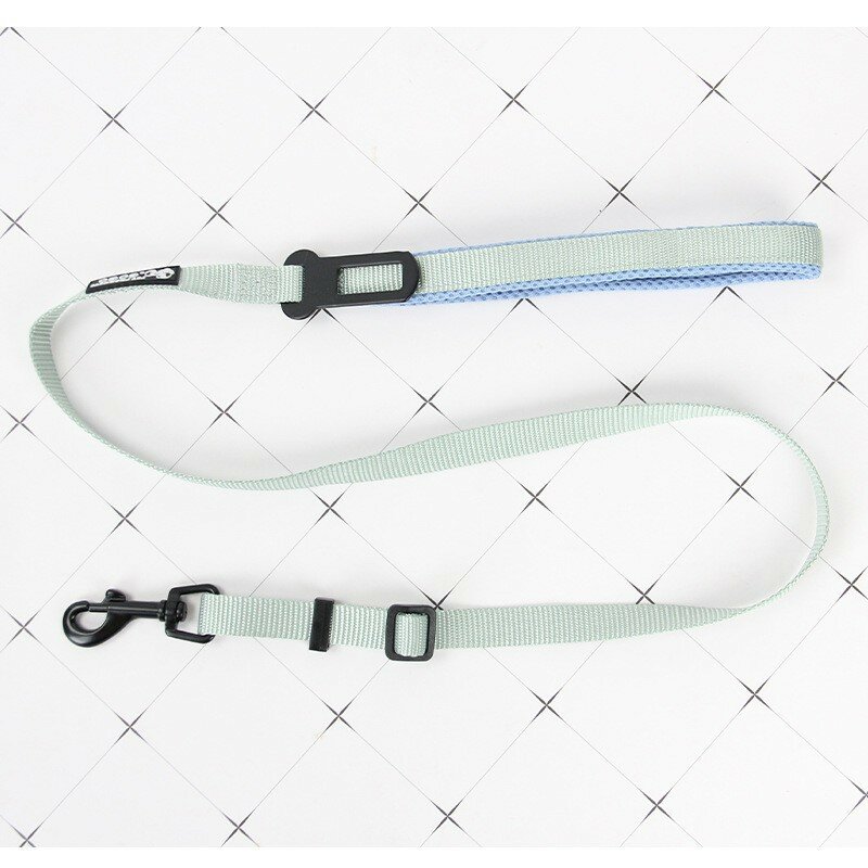 Сине-зеленый собачий автомобильный ремень безопасности, ширина 2,0 см, длина 75-105 см регулируемый для собак и кошек