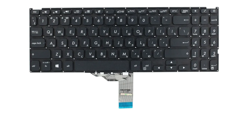 Клавиатура для ноутбука Asus VivoBook A512DA, A512F, A512JA, чёрная, без рамки