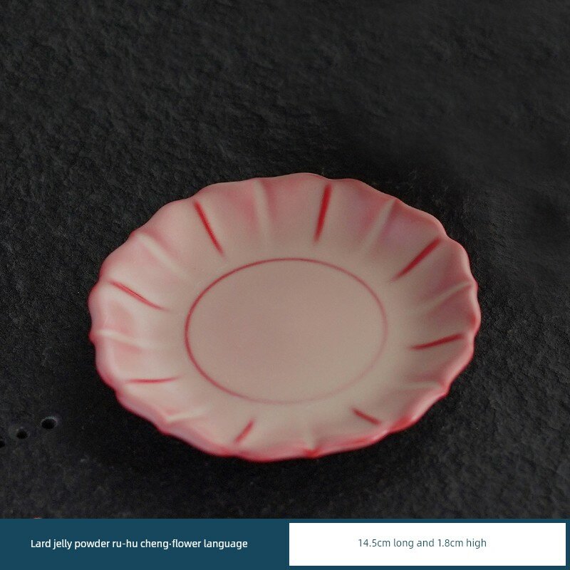 Чайный сервиз из трех предметов с розовой глазурью кракле, в форме лепестка, с крышкой, для домашнего использования, в