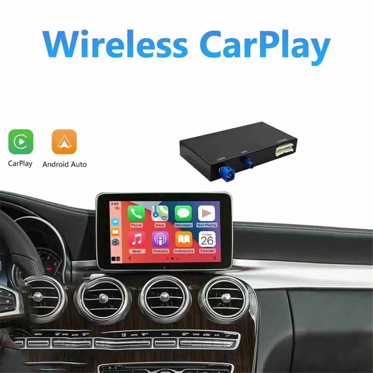 Беспроводной модуль CarPlay для систем Android Auto Box Car Play и C/GLC/S Class W205 W253 NTG5.0