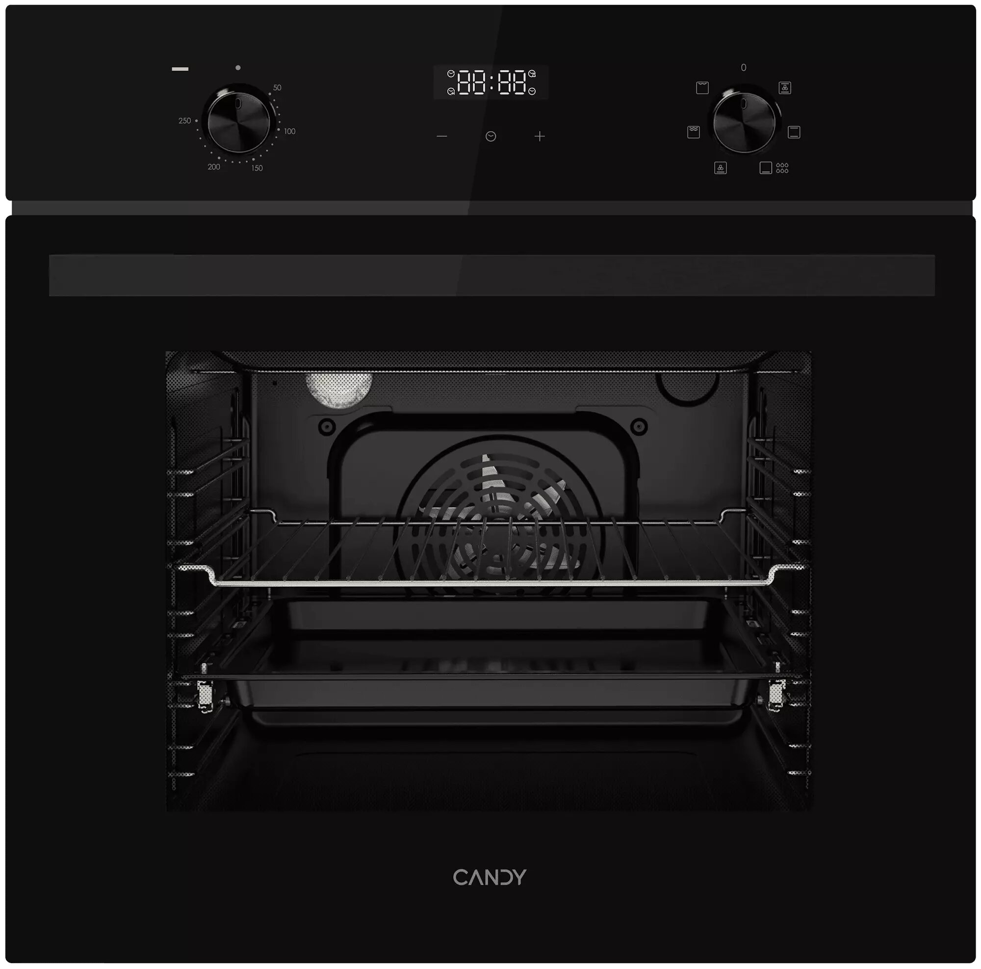 Электрический духовой шкаф Candy COXP06TBB черный 62 л, независимый, до 250 °C, дисплей, гриль, конвекция