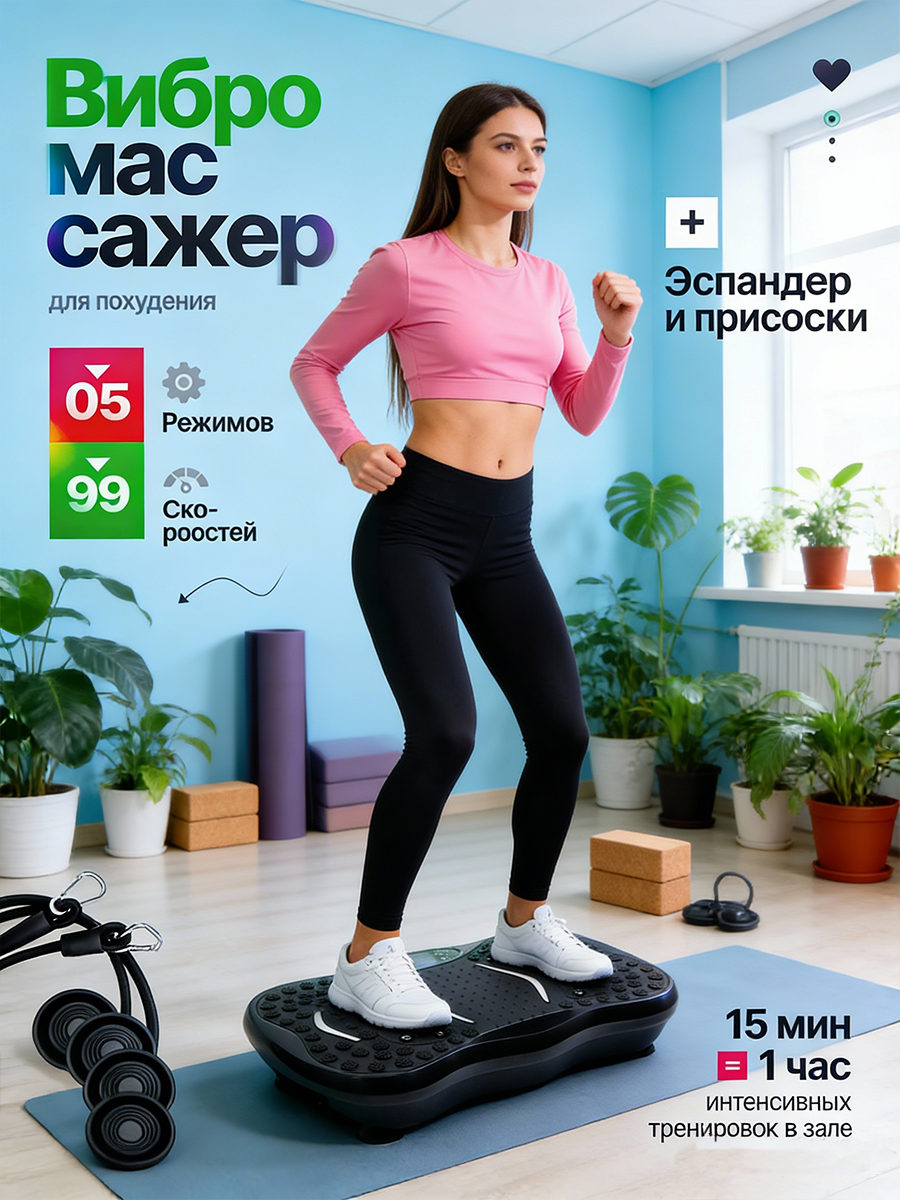 Виброплатформа для похудения до 150кг тренажер для дома c дистанционным управлением