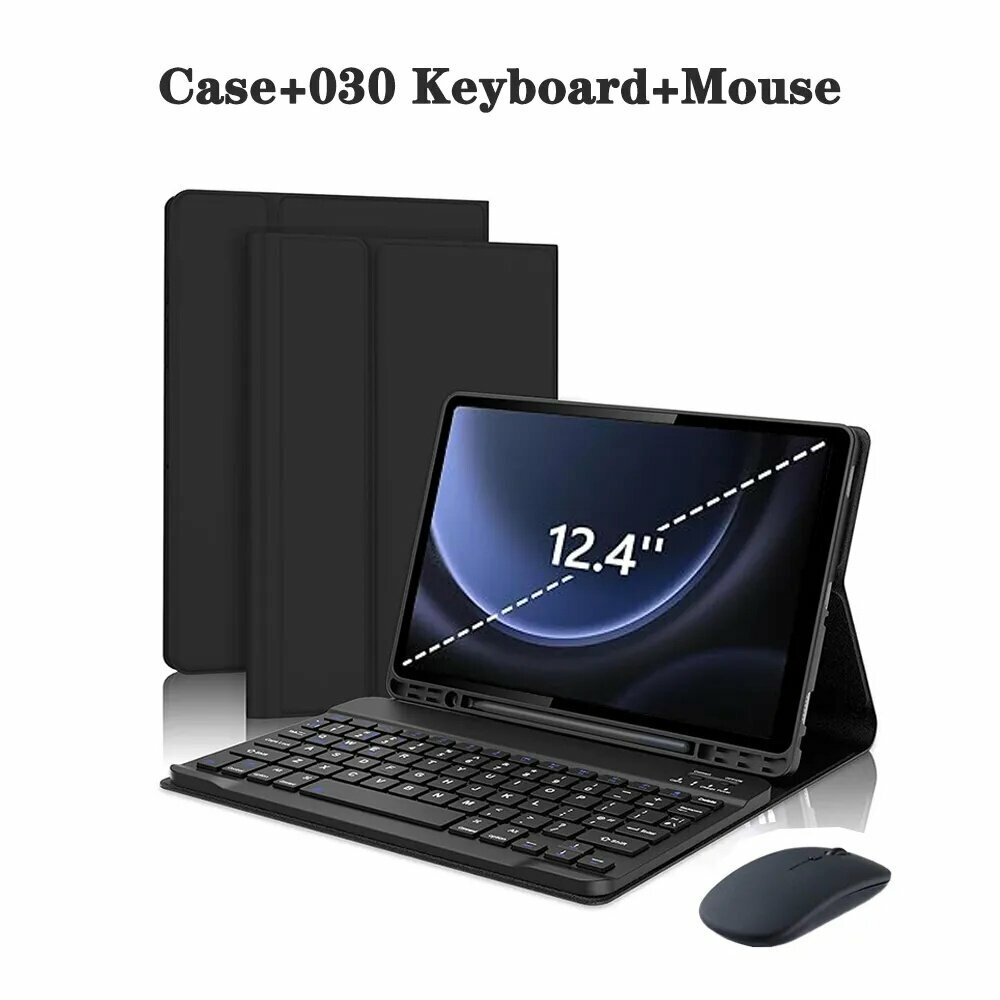 Чехол для планшета Samsung Galaxy Tab S7 FE /S7 Plus /S8+ /S9+ /S9 FE+12.4 дюймов, Чехол для планшета Samsung Galaxy Tab S10 Plus 12.4 дюймов, русская клавиатура