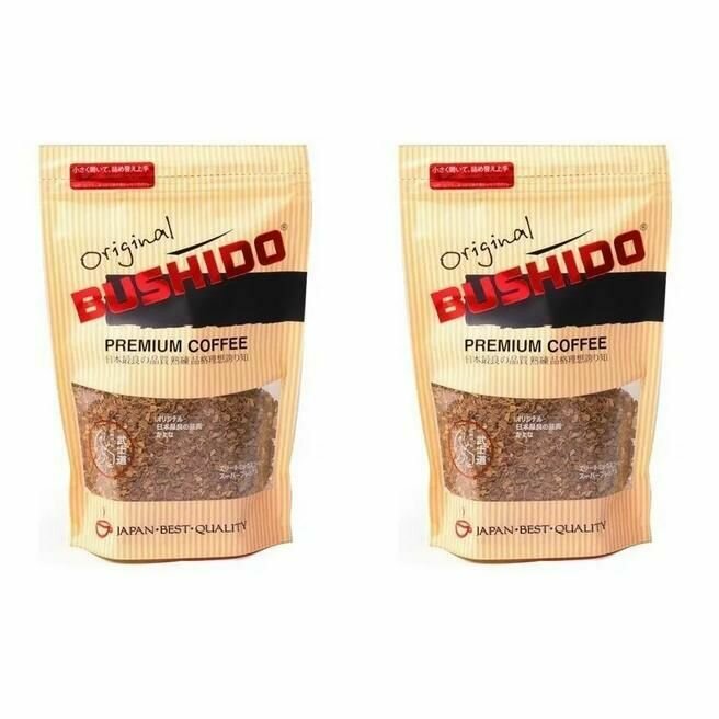 BUSHIDO Кофе растворимый Сублимированный, 75 г, 2 шт