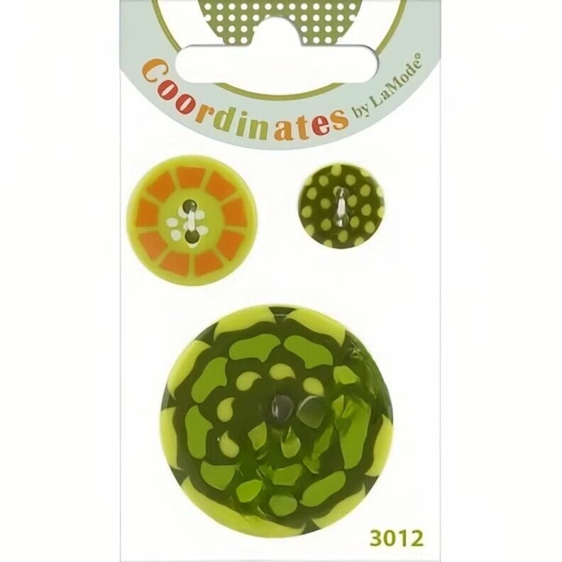 Пуговицы BLUMENTHAL LANSING "Coordinates III", зеленые, 3 шт