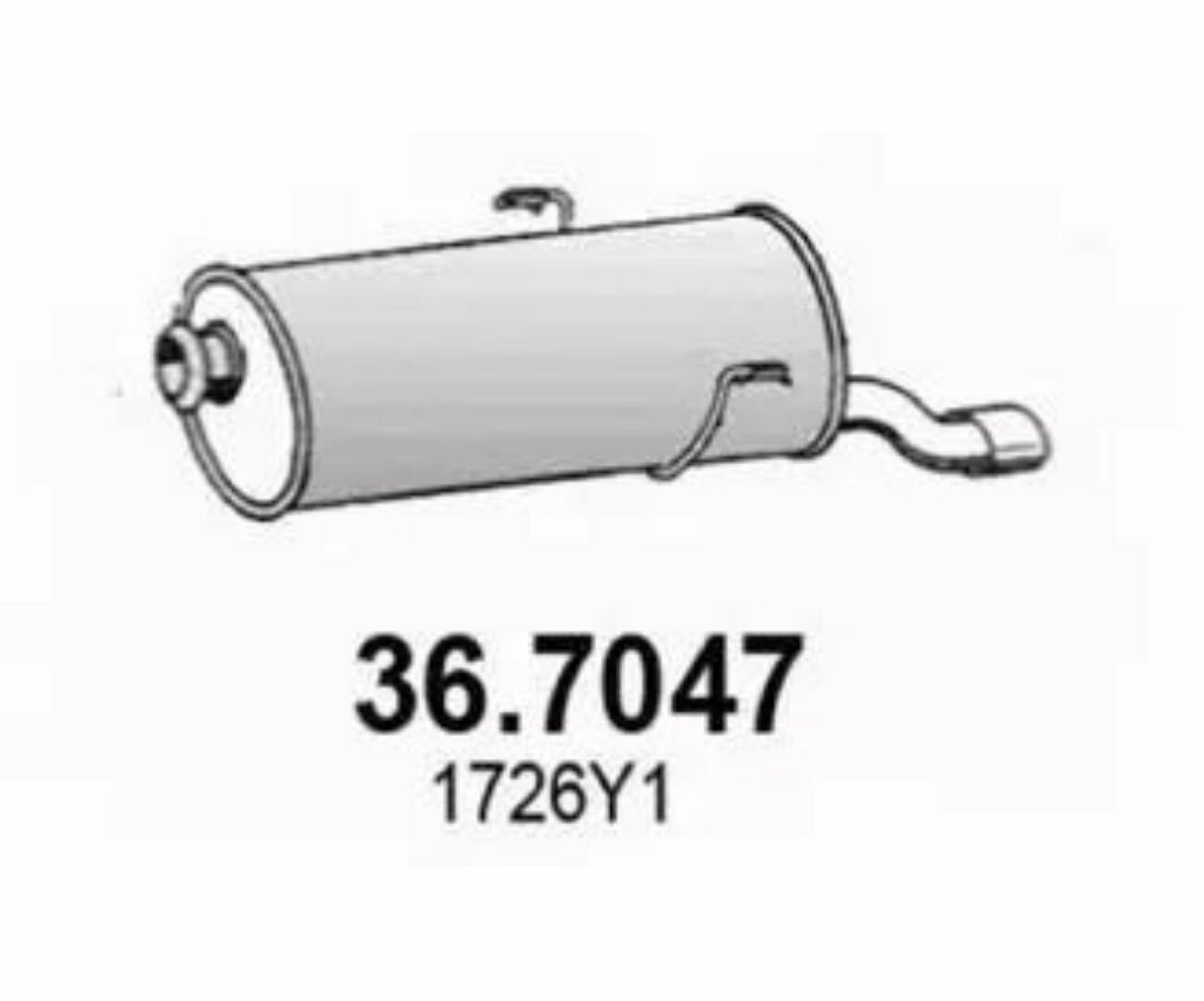 Задняя часть глушителя ASSO 36.7047, Renault Megane I, Scenic, Classic, Grandtour 1.4, 1.6, 1-96, 10-02