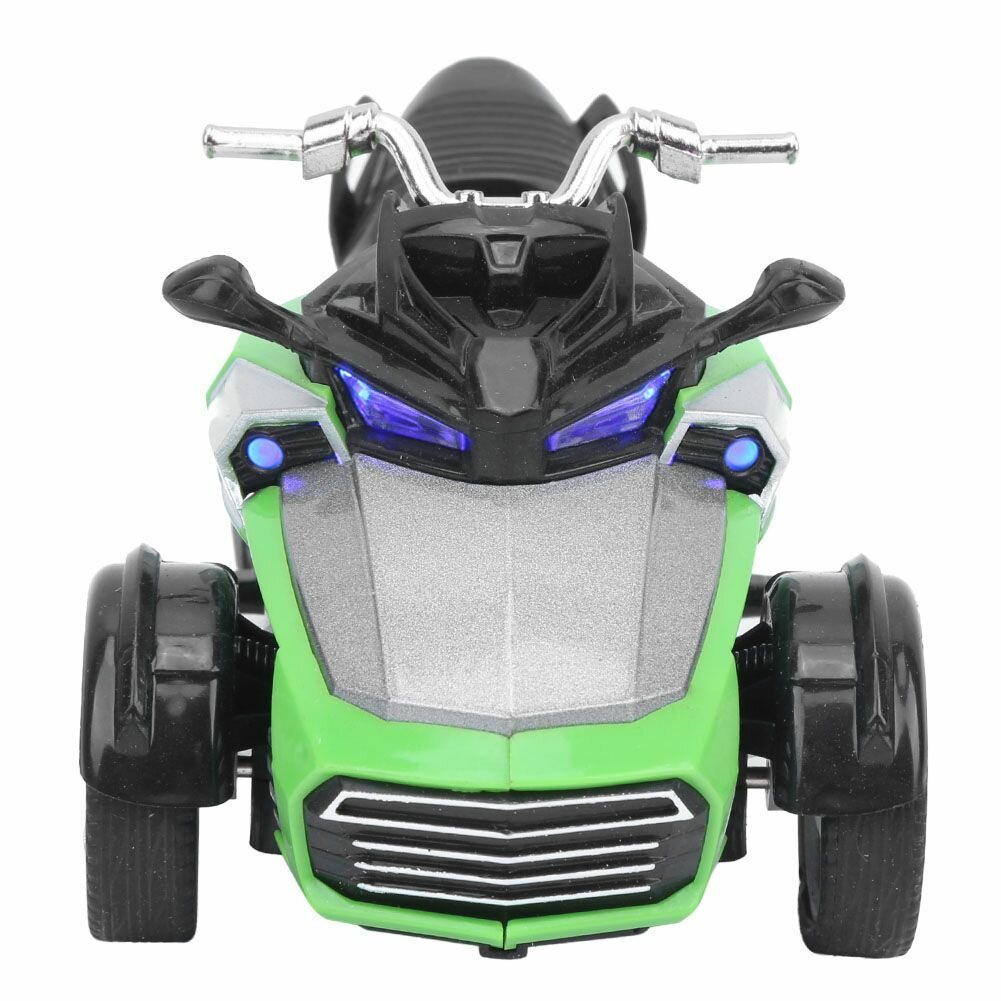 Мотоцикл 1:14 сплав, зелёный, откат, высокая имитация