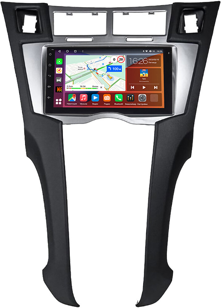 Штатная магнитола Toyota Vitz 2 (XP90), Yaris 2 2005-2012 Canbox H-Line 4479-RP-11-100-423 Android 10 (4G-SIM, 8/128, DSP, QLed)