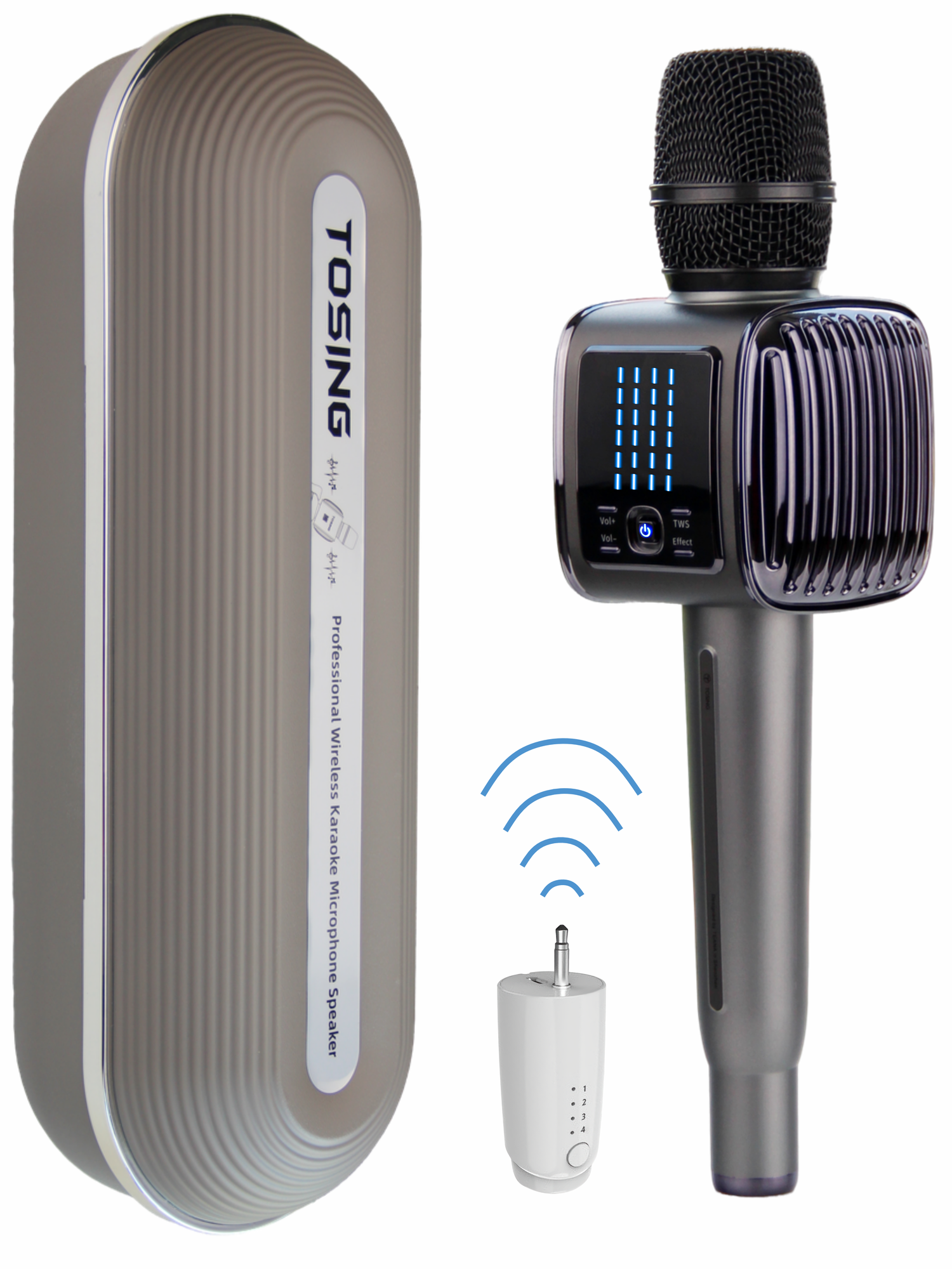 Микрофон для караоке и вокала беспроводной TOSING G6 PRO, Bluetooth, запись, подключение наушников, дуэт.