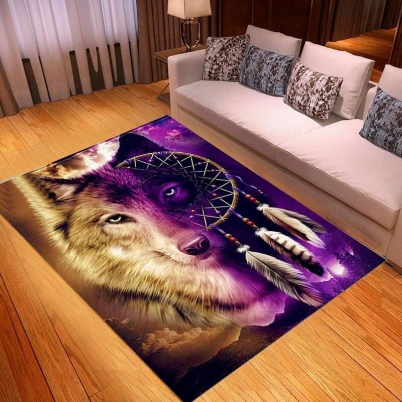 Коврик для домашнего декора с рисунком волка