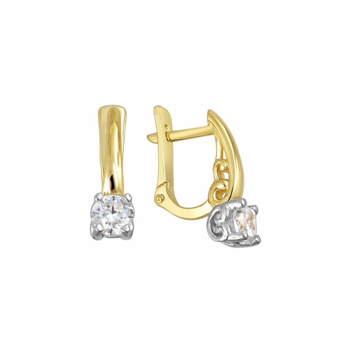 Серьги, красное золото, 585 проба, родирование, фианит