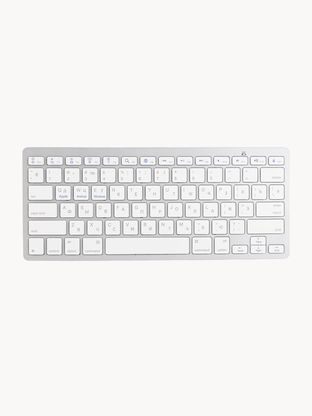 Wireless Keyboard Mini 78 Keys Ultra Thin Portable White Computer Keyboards for Android OS X IOS WindowsRussian
