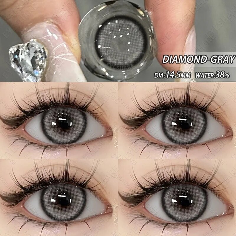 Контактные Линзы EYESHARE, 1 Пара, Натуральный Градиент От Коричневого К Зеленому, Годовые, Одноразовые, HEMA