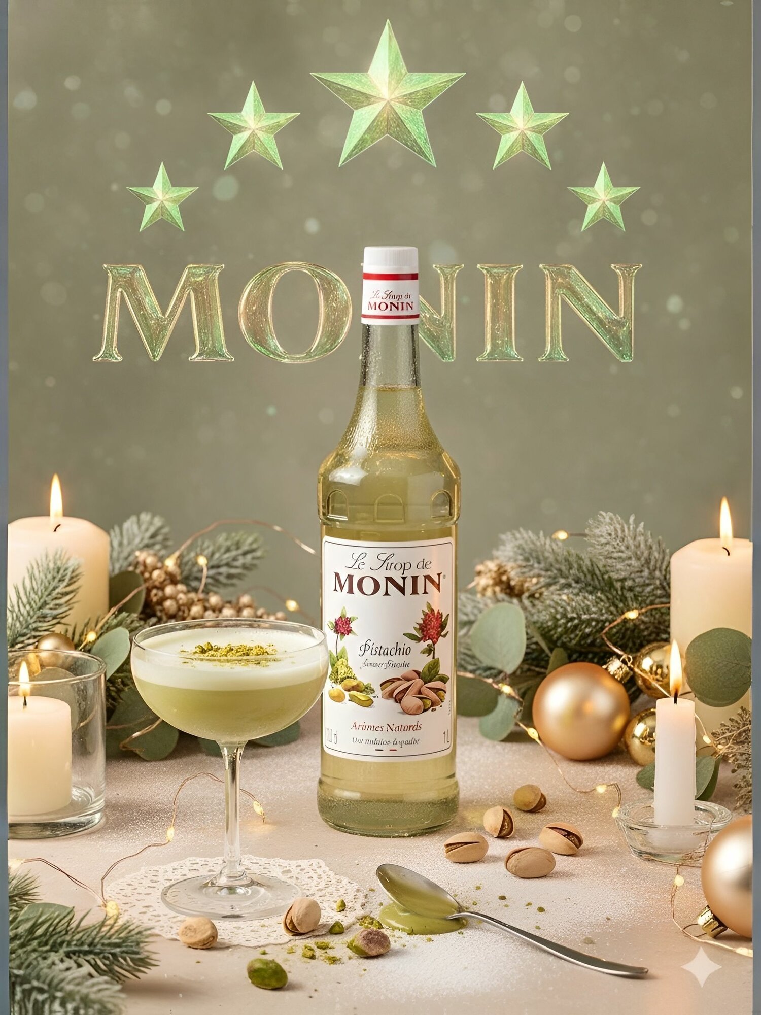 Сироп Monin Фисташковый для кофе, десертов и ореховых коктейлей